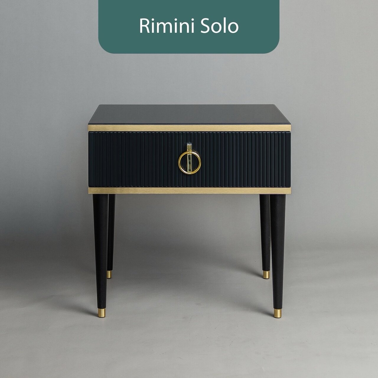 Тумба прикроватная Rimini Solo. Черный/золото