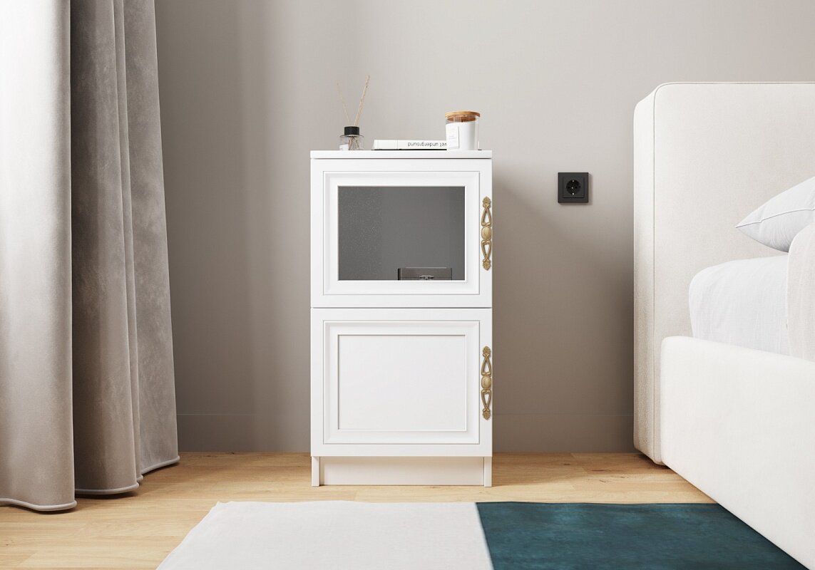 Тумба МебельЛэнд24 Карлос - 005 Белый 40x45x75 напольная