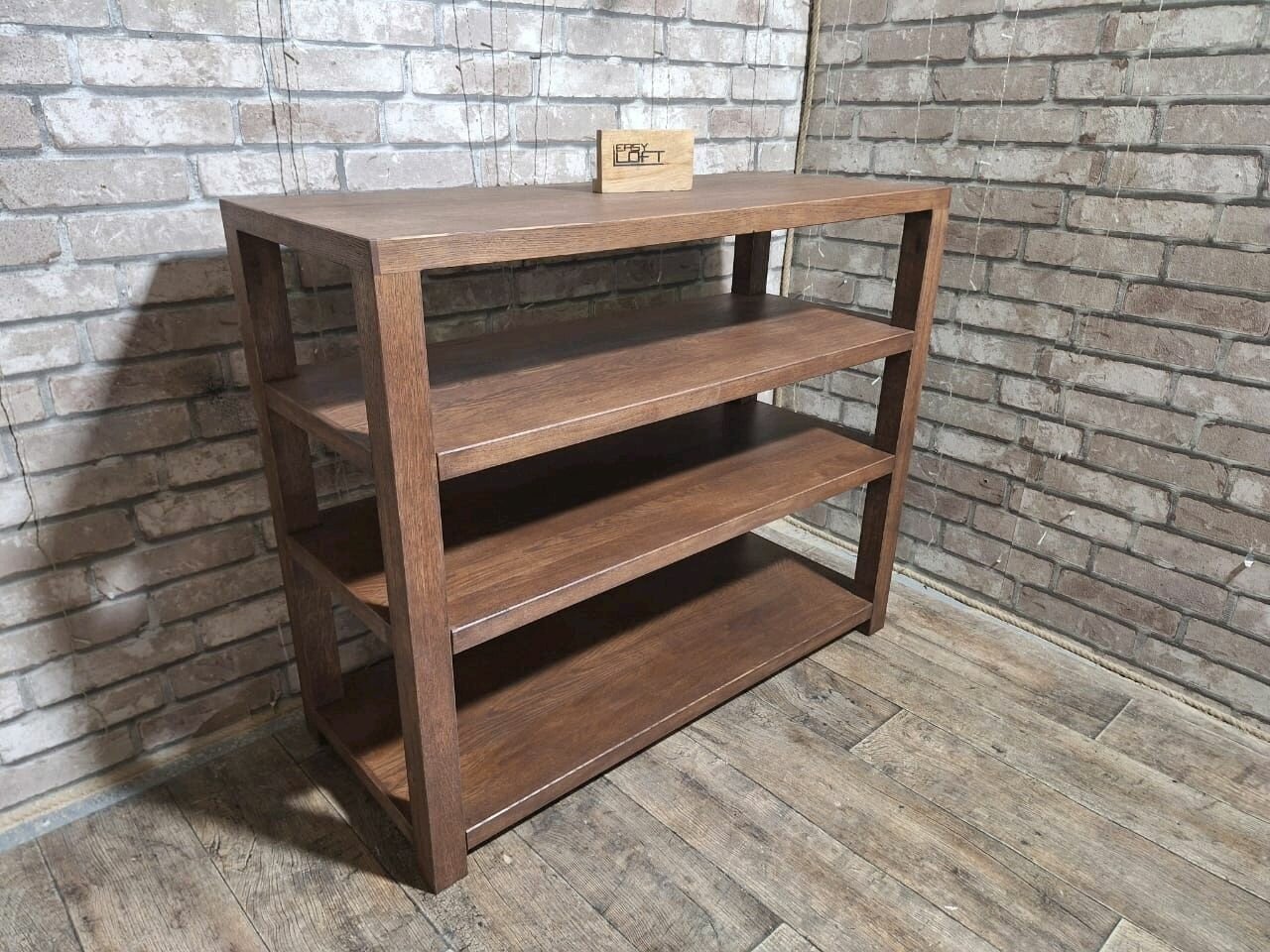 Стеллаж "EasyLOFT" в стиле лофт, массив дуба, 120х50х100 см.
