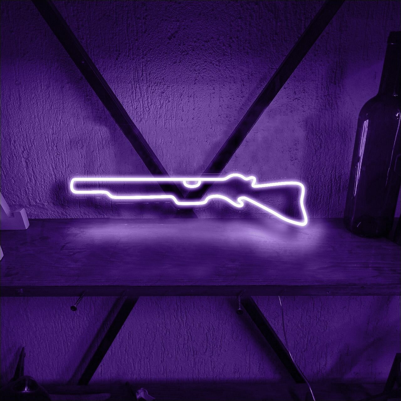 Светильник неоновый Elmarto Ружье, 40х10 см, фиолетовый