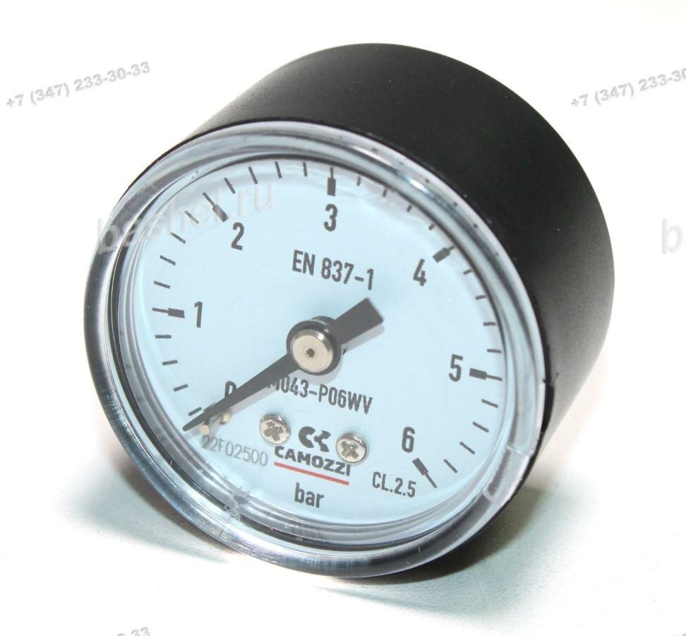 M043-P06WV D39, осевой, 6 бар, Манометр, Camozzi