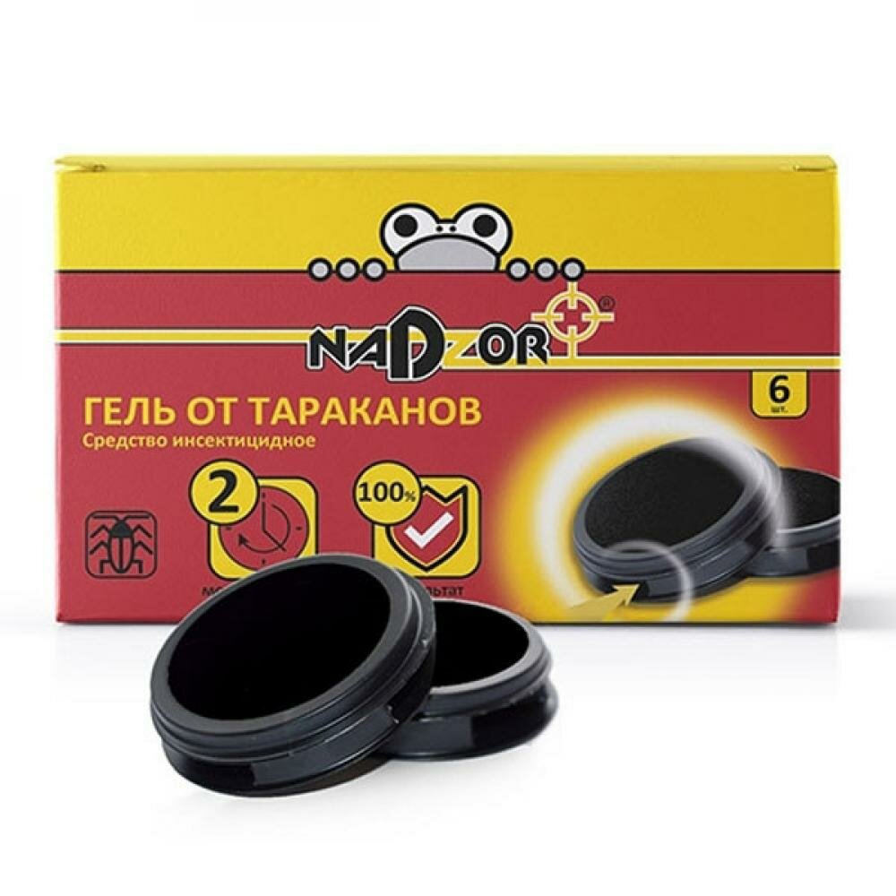 Гель от тараканов Nadzor, в ловушке, 6 штук