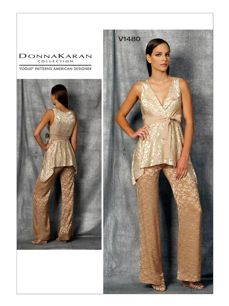 Выкройка VOGUE №1480 Костюм: туника, брюки