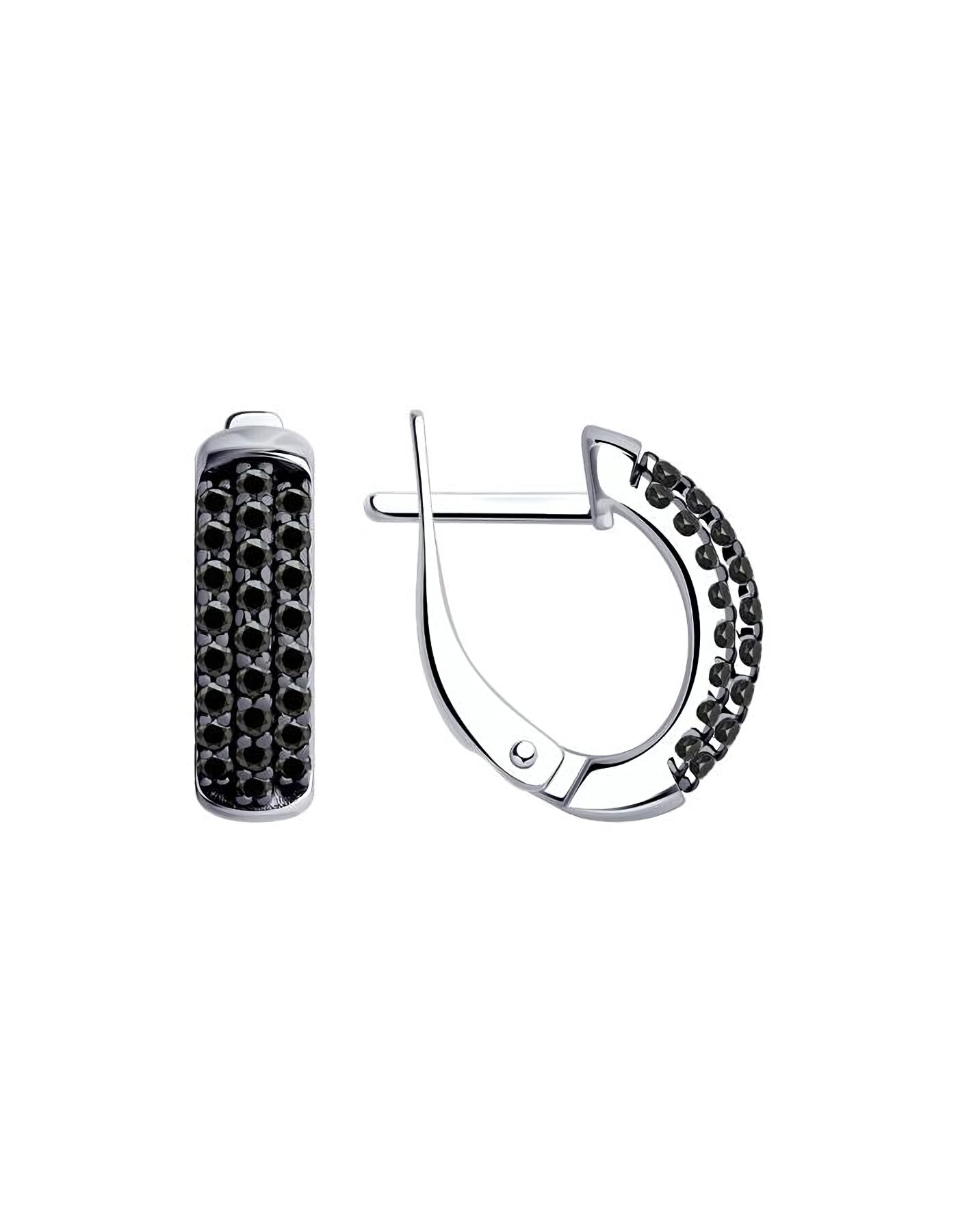 Серьги, серебро, 925 проба, родирование, фианит