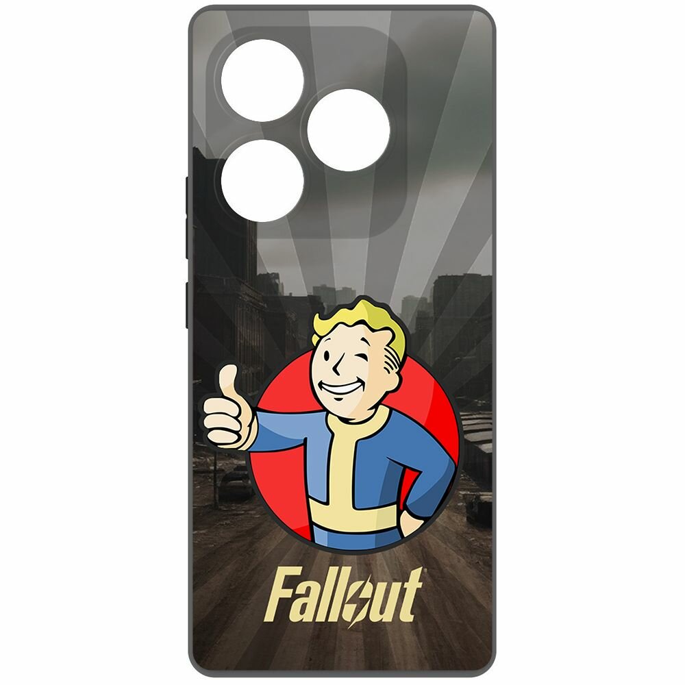Чехол-накладка Krutoff Soft Case Фоллаут (Fallout) - Волт-бой для ITEL S23+ черный