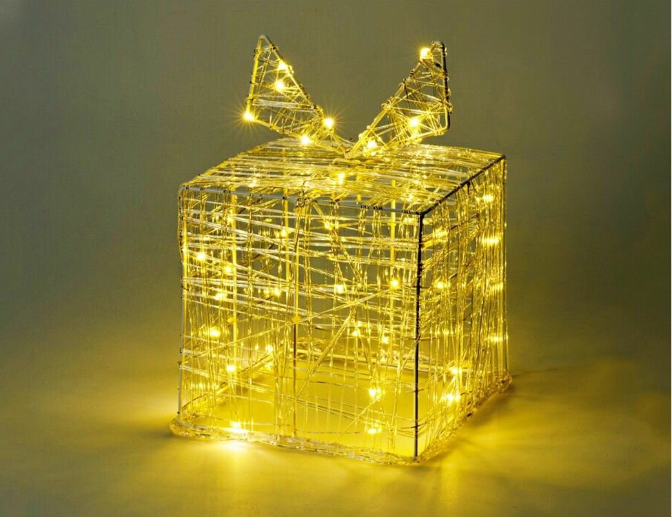 Светящееся украшение, 40 тёплых белых микро LED-огней, 20 см, таймер, батарейки, Koopman International