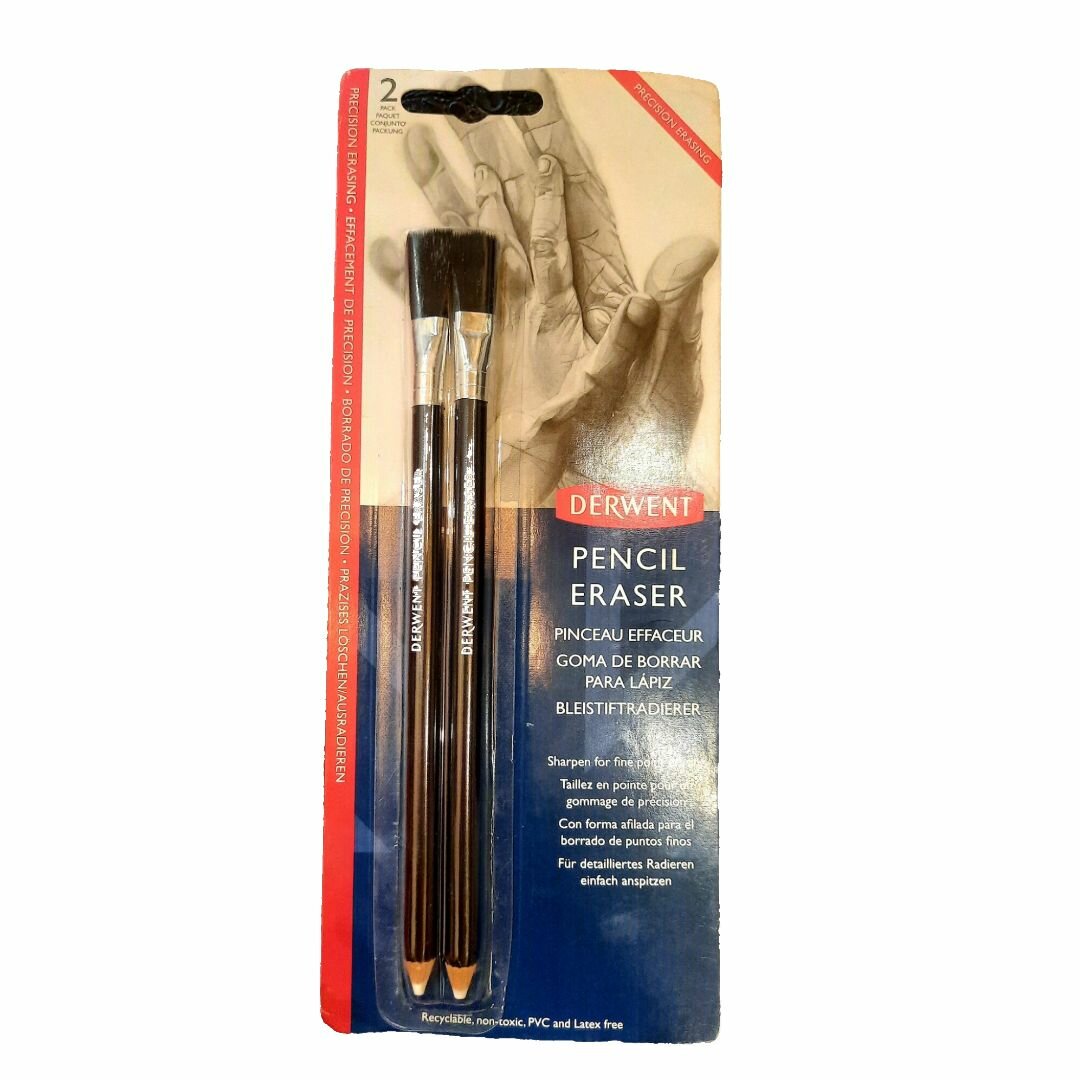 Набор ластиков-карандашей Derwent, для карандашей, дерево, 16 см, черные