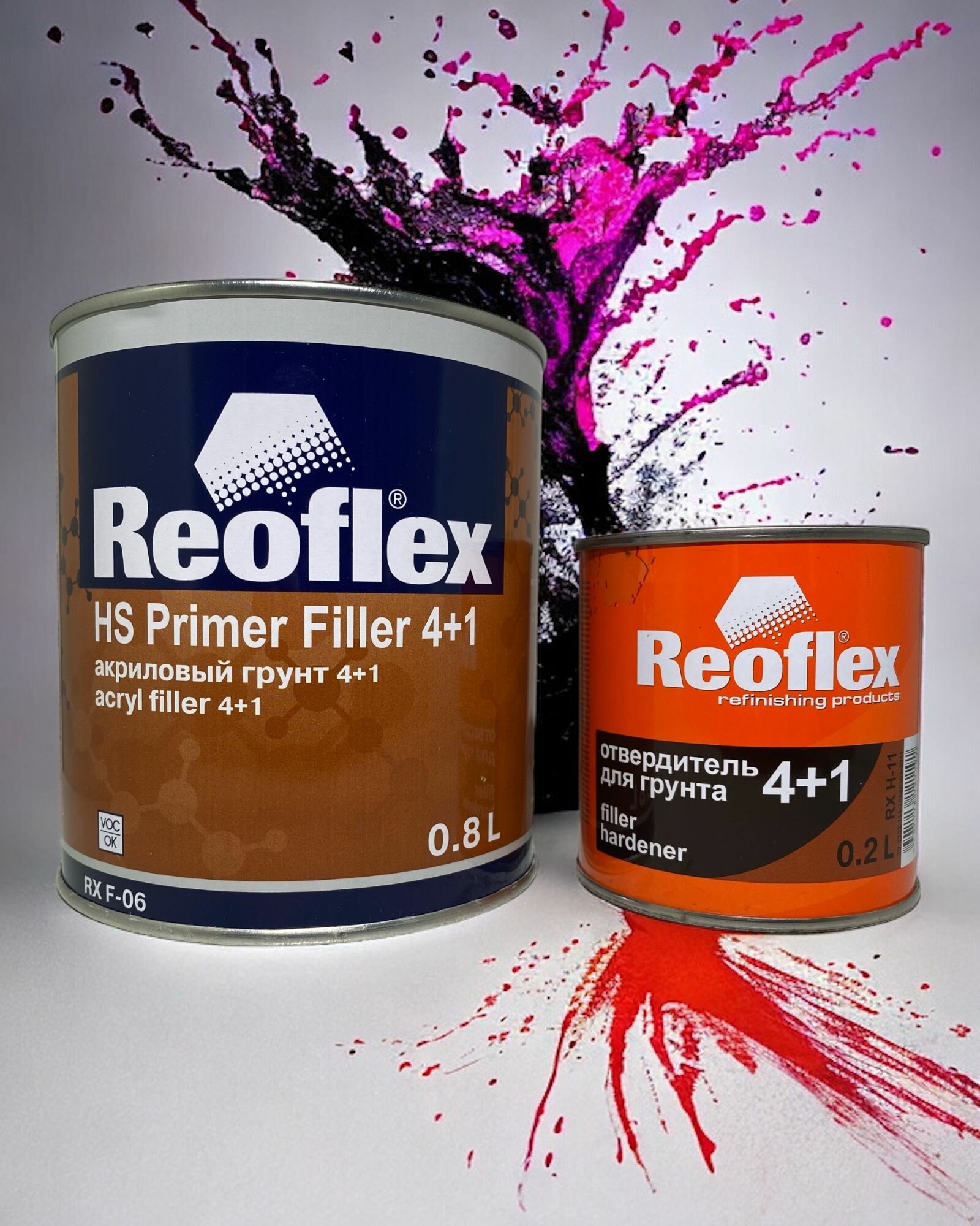 Reoflex Грунт черный 4+1 0,8л.+0,2л. отвердитель комплект