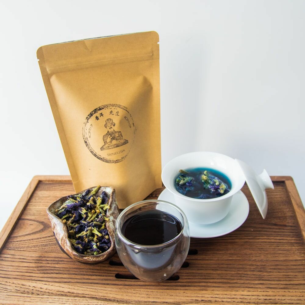 Тайский Синий чай "Анчан", Цветки Клитории тройчатой, Чанг Шу, Чайный напиток травяной, 100 гр