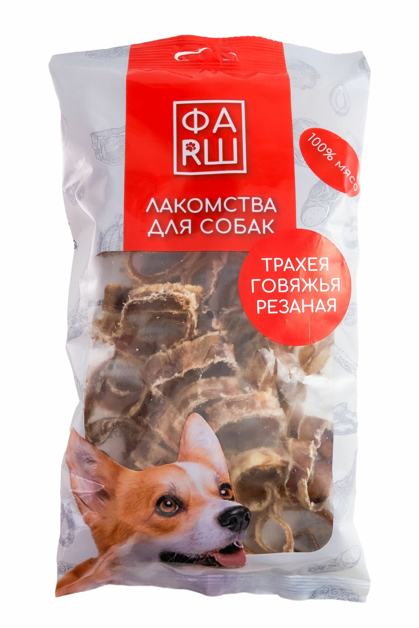 Лакомство для собак ФАRШ Трахея говяжья резаная, 100 г