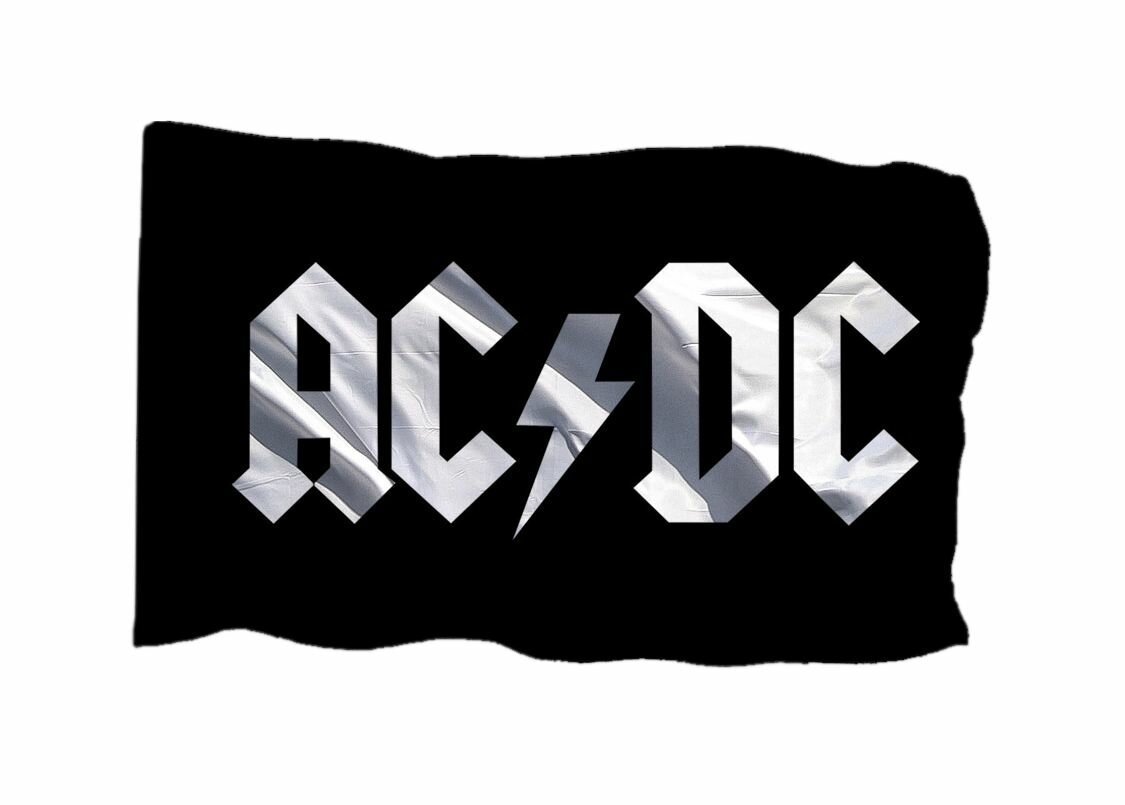 Флаг группы AC DC 90х135 см на сетке для улицы, для флагштока