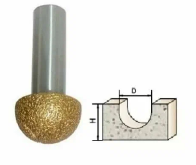 Алмазная фреза Strong СТФ 9902, канавочная, полукруглая, 24 х 12