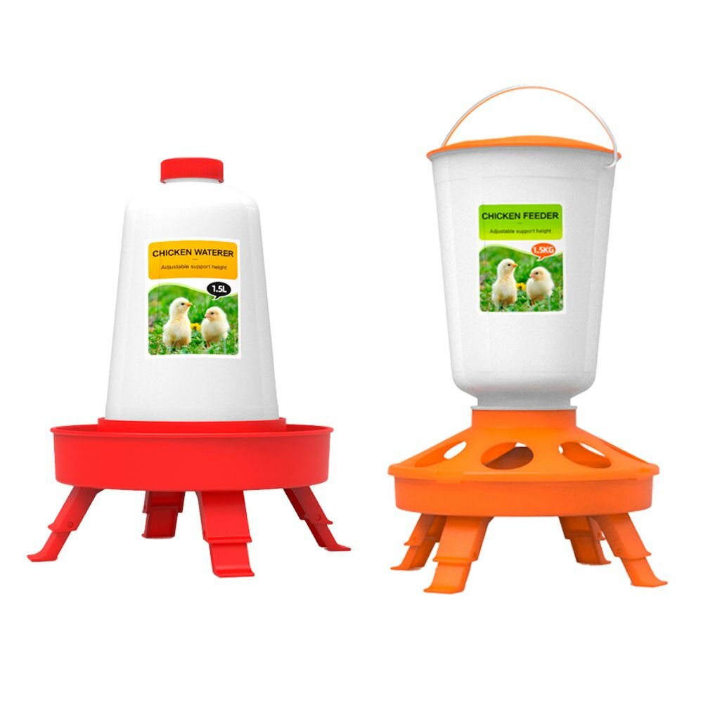 Кормушка и поилка для цыплят 1,5л. Поилка для кур бройлеров перепелов цыплят индейки цесарок индоутки универсальная