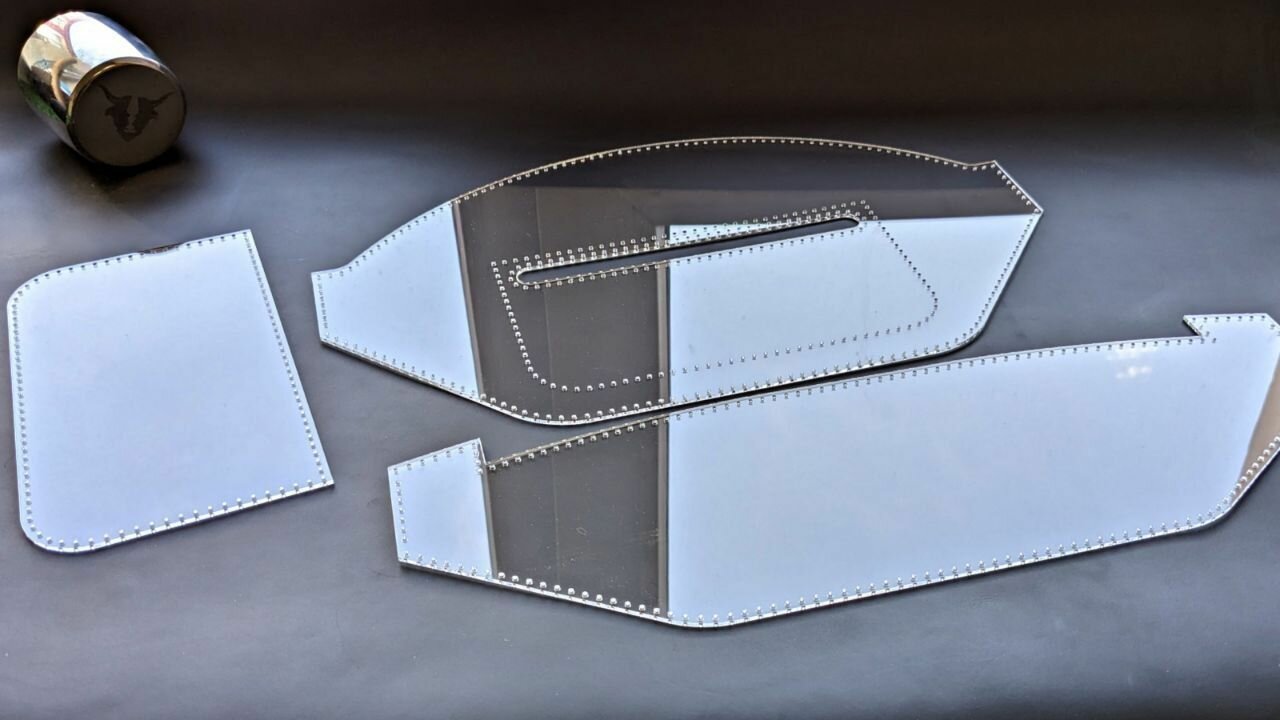 Лекало для шитья кожи из акрила - выкройка Бананка Sher