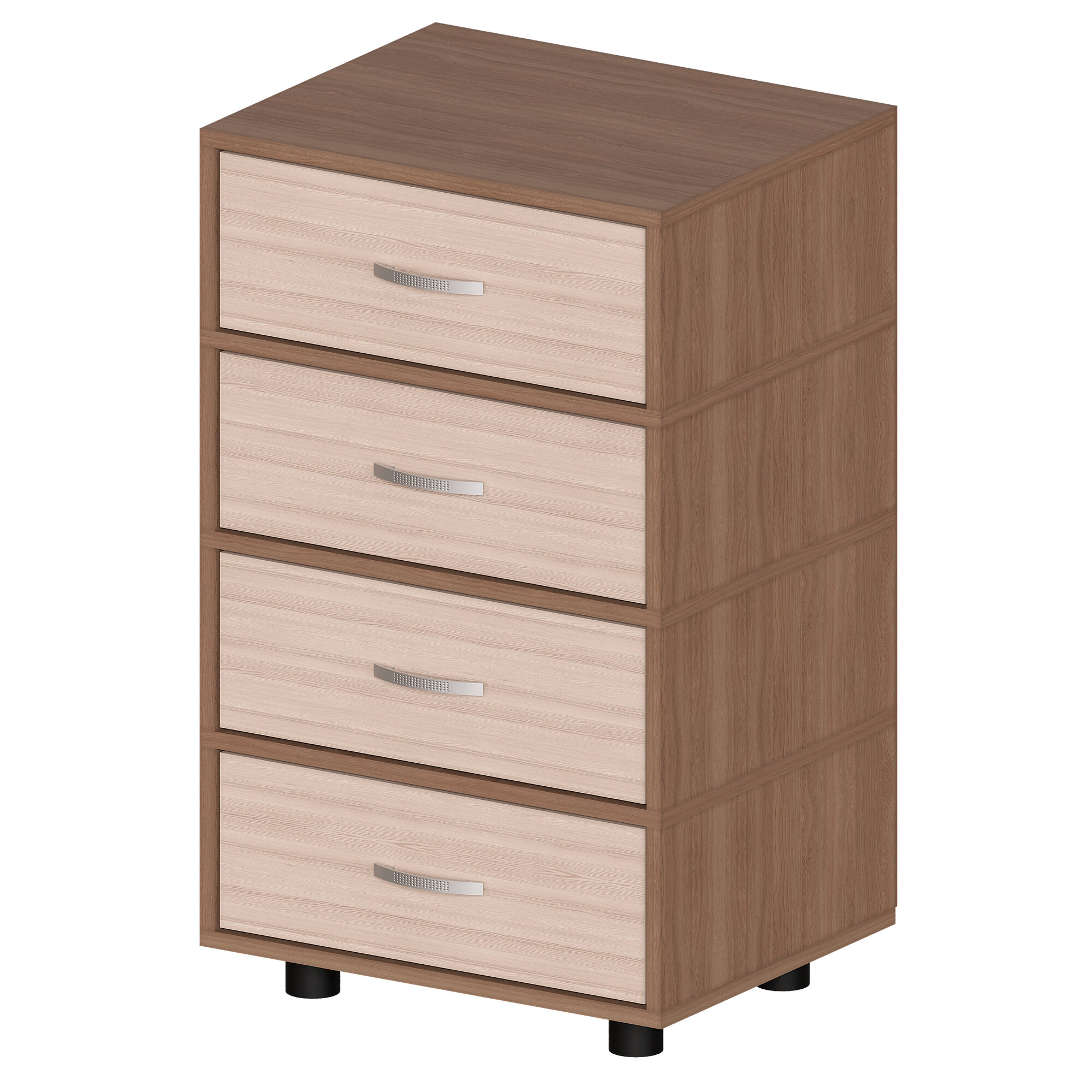 Комод СитиМебель-5 Ширина 40 см, Глубина 40 см, Высота 83 см, цвет: каркас Ясень шимо темный, фасад Ясень шимо светлый