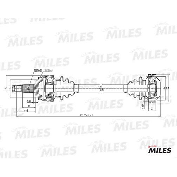 MILES gc00016 (GC00016) привод в сборе BMW (БМВ) e36 / e46 1.6-2.0 задн. лев. / прав.(abs)