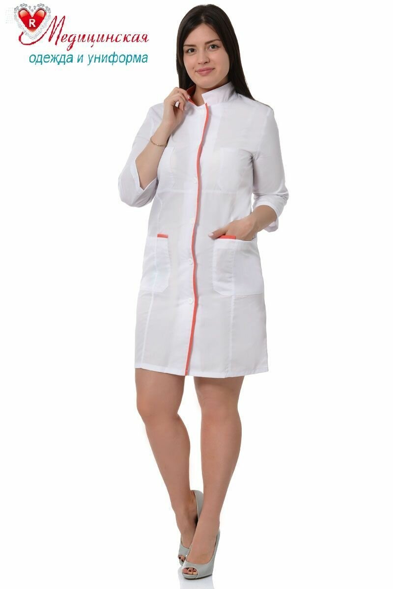 Халат медицинский женский рабочий лабораторный на пуговицах