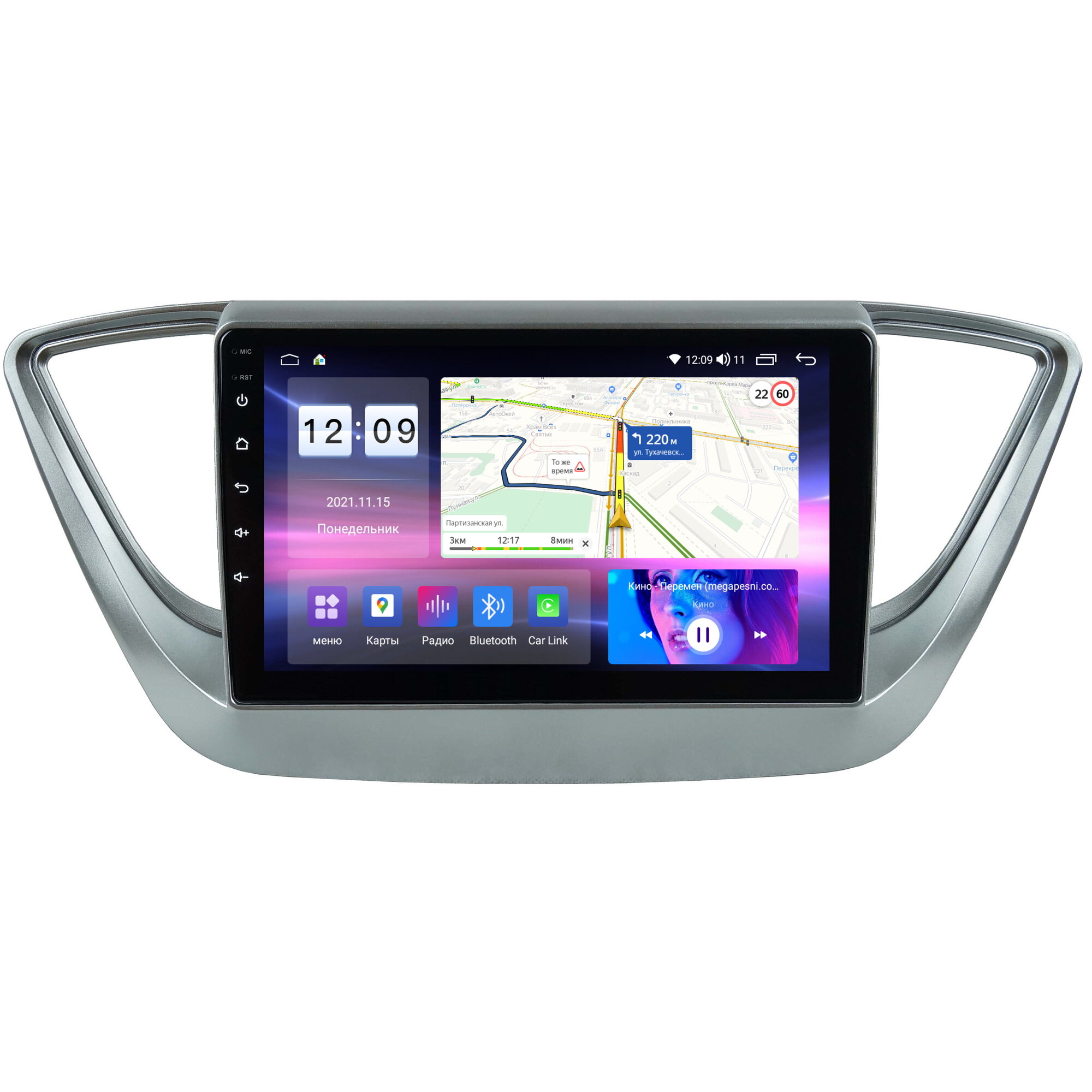 Магнитола CRS-300 M200S Хендай Солярис 2 Hyundai Solaris 2017-2020 - Android 11 - CarPlay - 8 ядерный процессор - DSP звук - 4G