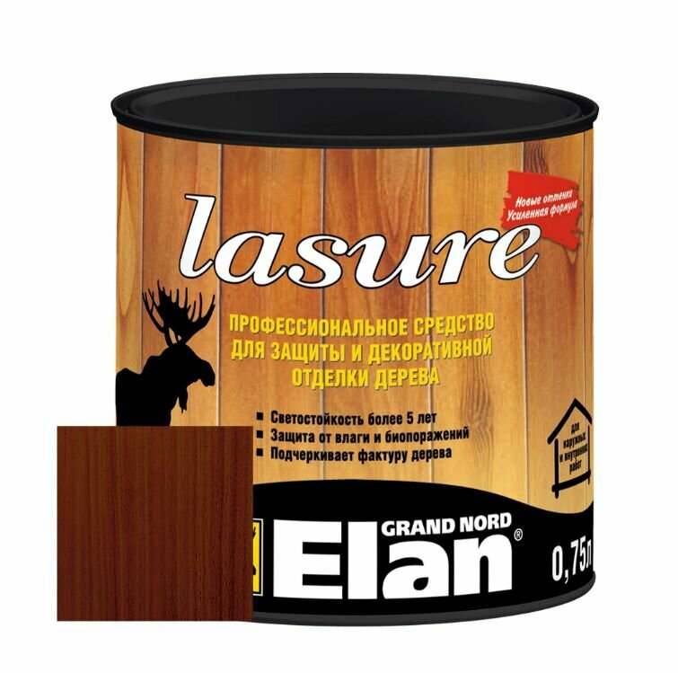 Лазурь для дерева Elan палисандр 0,75 л