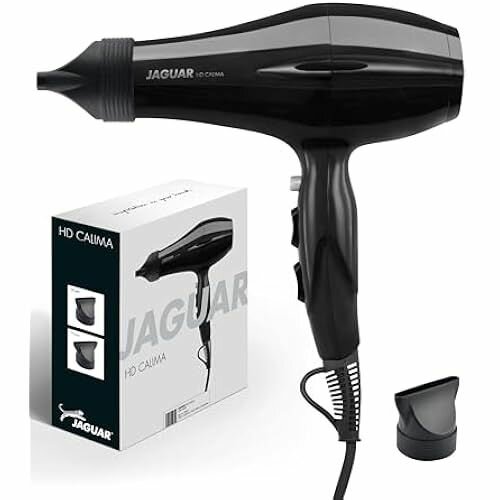 Фен JAGUAR HD Calima Black Мощный профессиональный фен с кнопкой мгновенного охлаждения, индивидуальными настройками нагрева и вентиляции для создания уникальной укладки