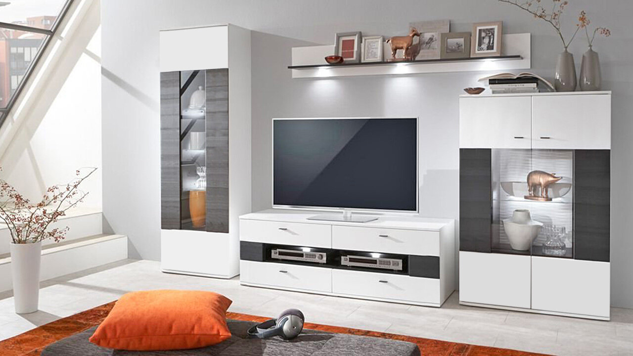 Гостиная Карла Белый Фасадный 0101 NEW 305x50x199 см, GOODFORM