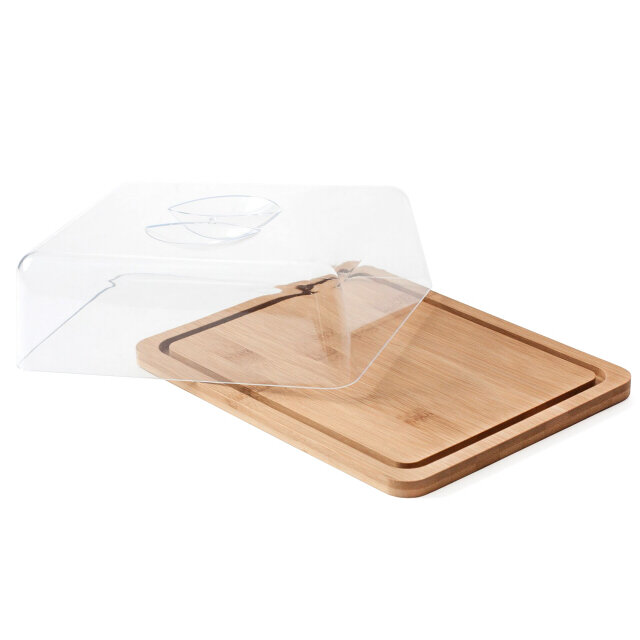 ATMOSPHERE Natura сырница с крышкой 24х18х7 см бамбук пластик для сыра на столе