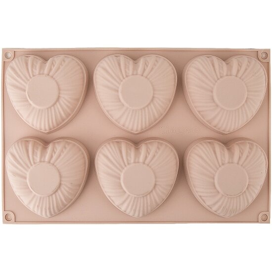 Форма Nouvelle для выпечки "Сердце", 28,5х18,5см, 6 ячеек(9904467-3)