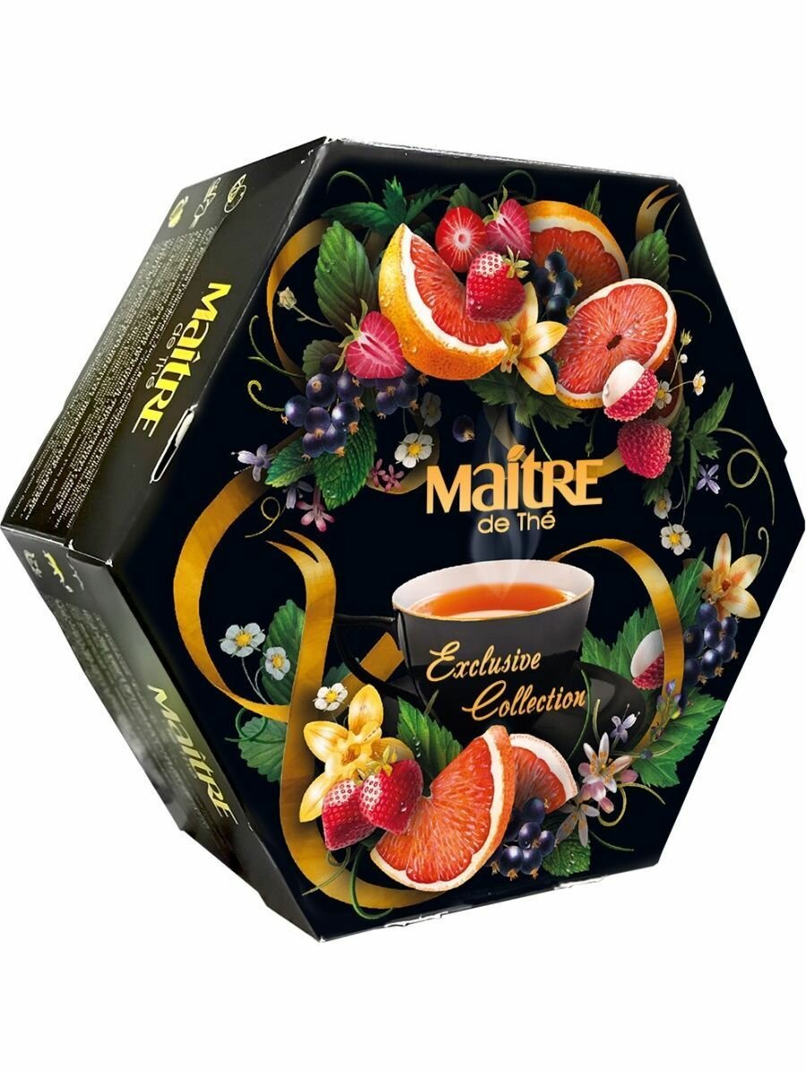 Набор чая в пакетиках ассорти Maitre de The Эксклюзивная коллекция, 60 пакетиков