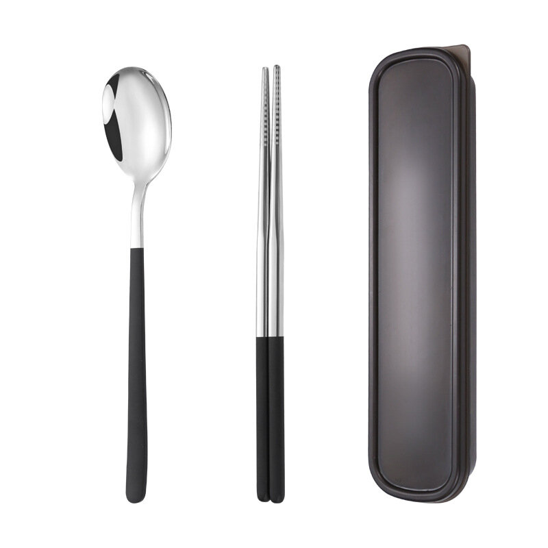 Набор из 2 ножей из нержавеющей стали 304, черно-серебристый цвет, компактный для походов и путешествий