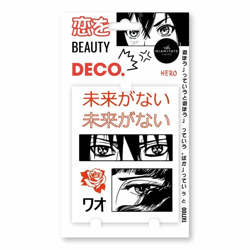 Татуировка для тела DECO. JAPANESE by Miami tattoos переводная (Hero)