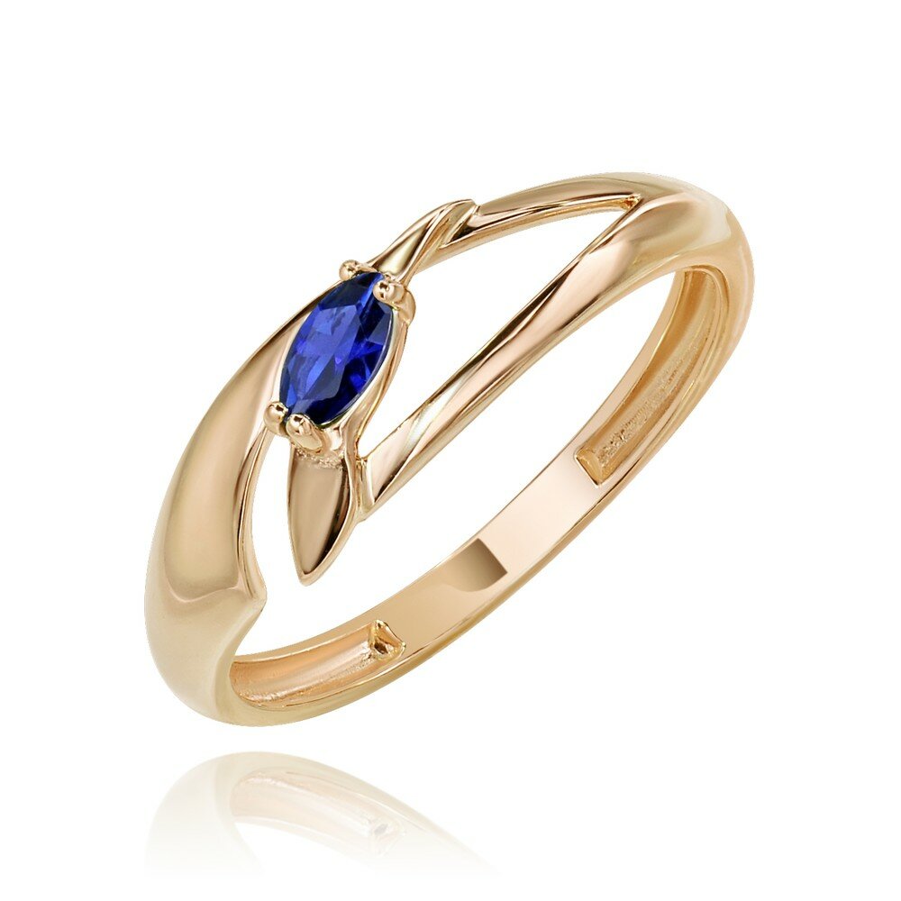 Кольцо, красное золото, 585 проба, сапфир