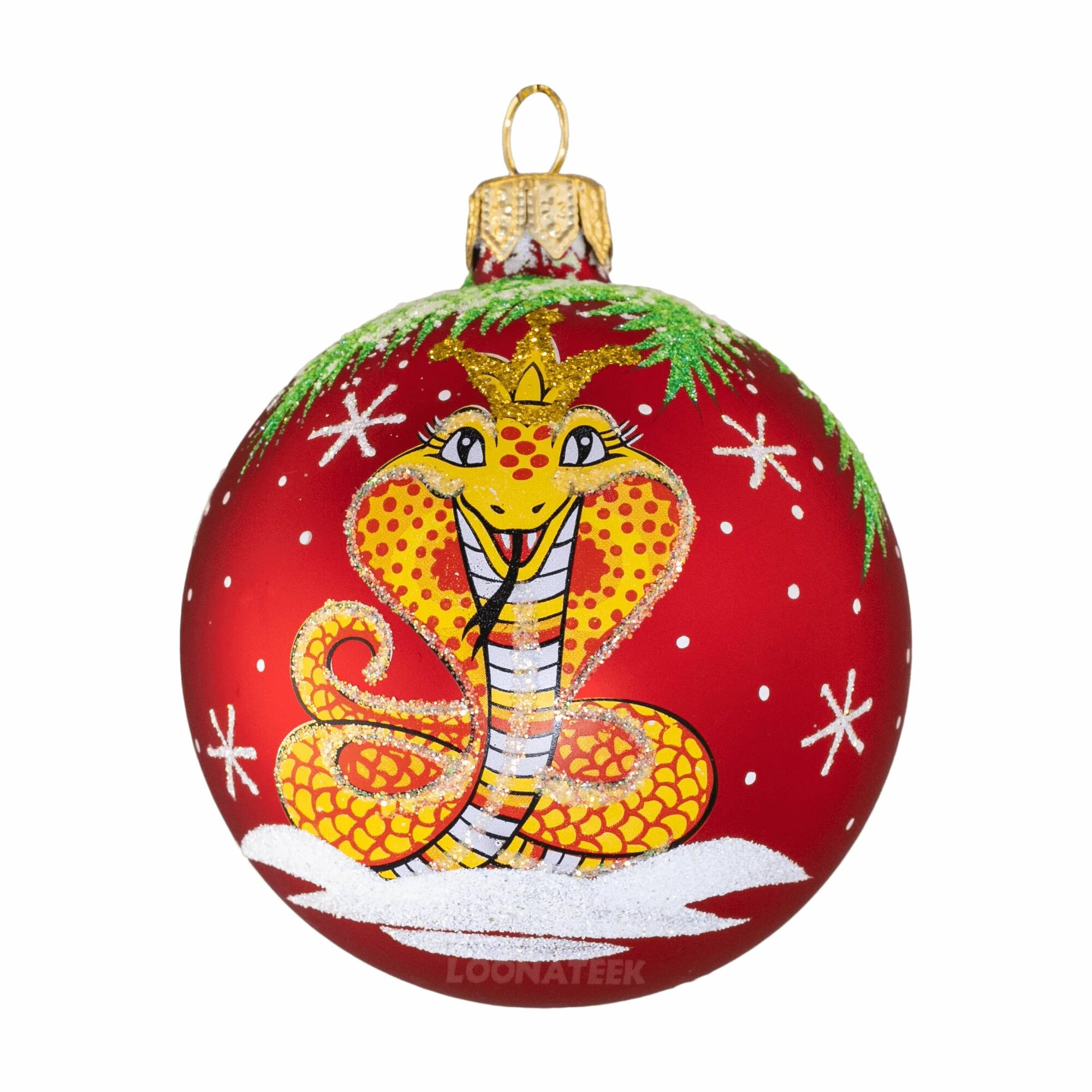 Елочная игрушка шар Зодиак Змея Корона, символ года