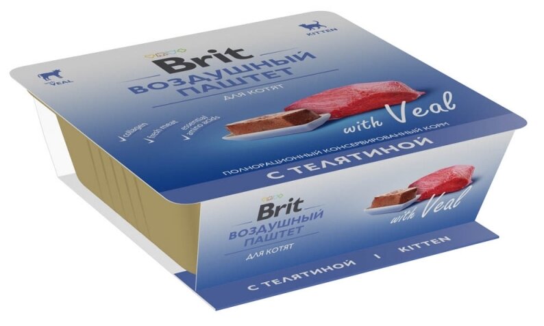 Brit Airline - воздушный паштет с телятиной для котят 1 шт.