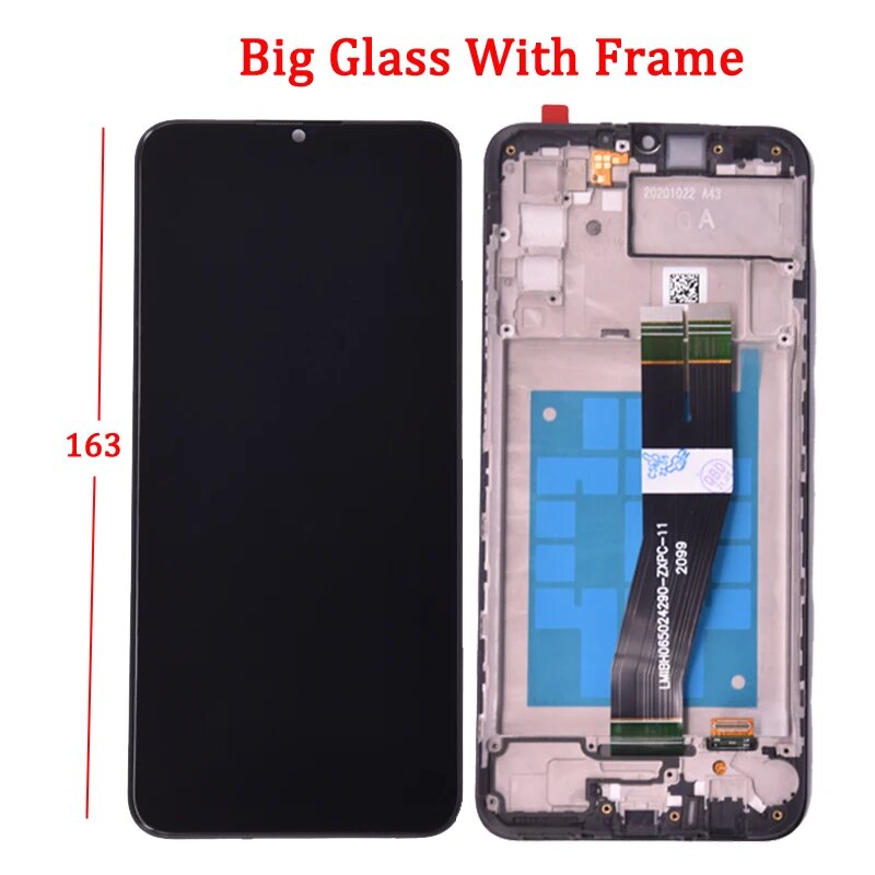 ЖК-дисплей 6,5 дюйма для Samsung A03s A037F A037M, ЖК-дисплей с сенсорным Big Glass With Frame