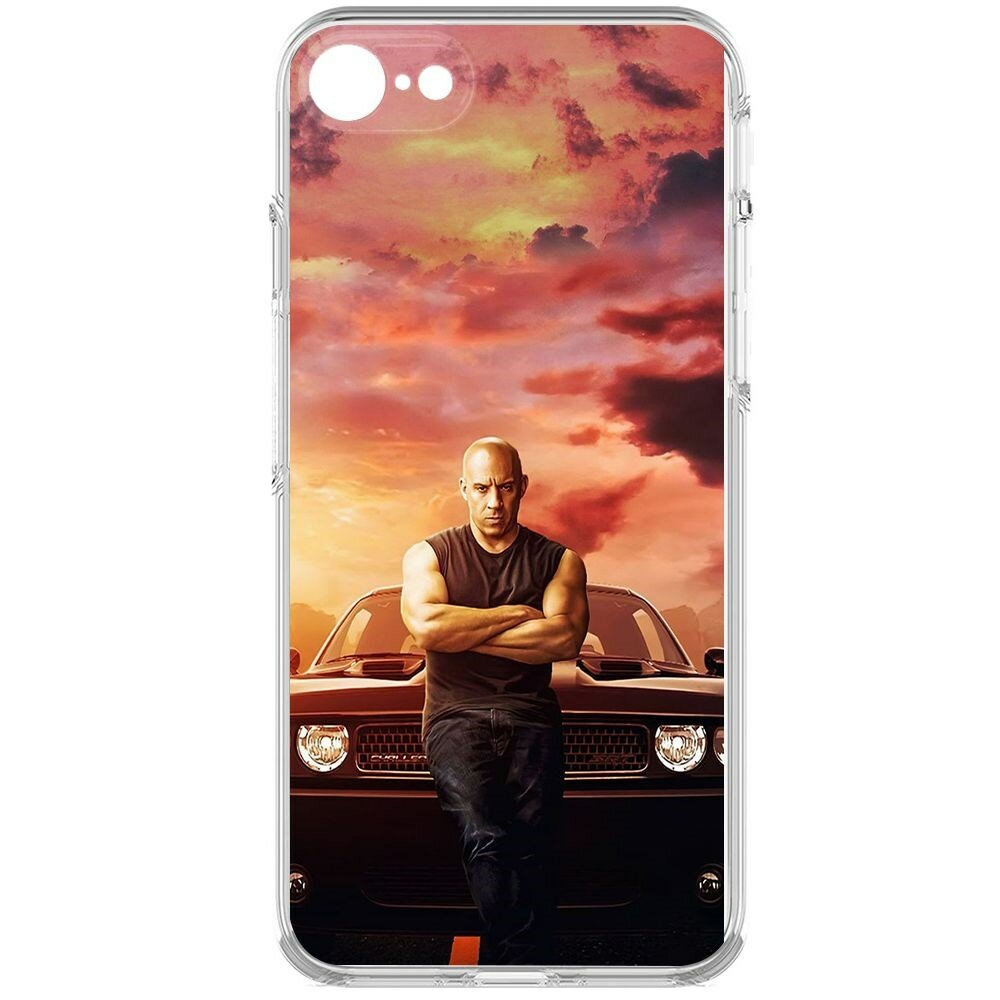Чехол-накладка Krutoff Clear Case Форсаж. Доминик Торетто для iPhone 7/8/SE 2020 с защитой камеры