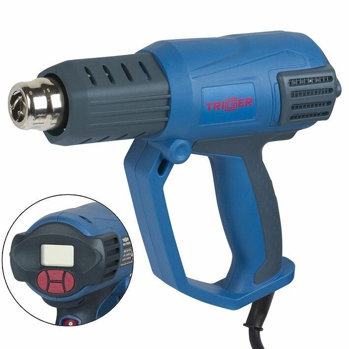 Триггер 20062 фен строительный жк-дисплей 2000Вт в кейсе