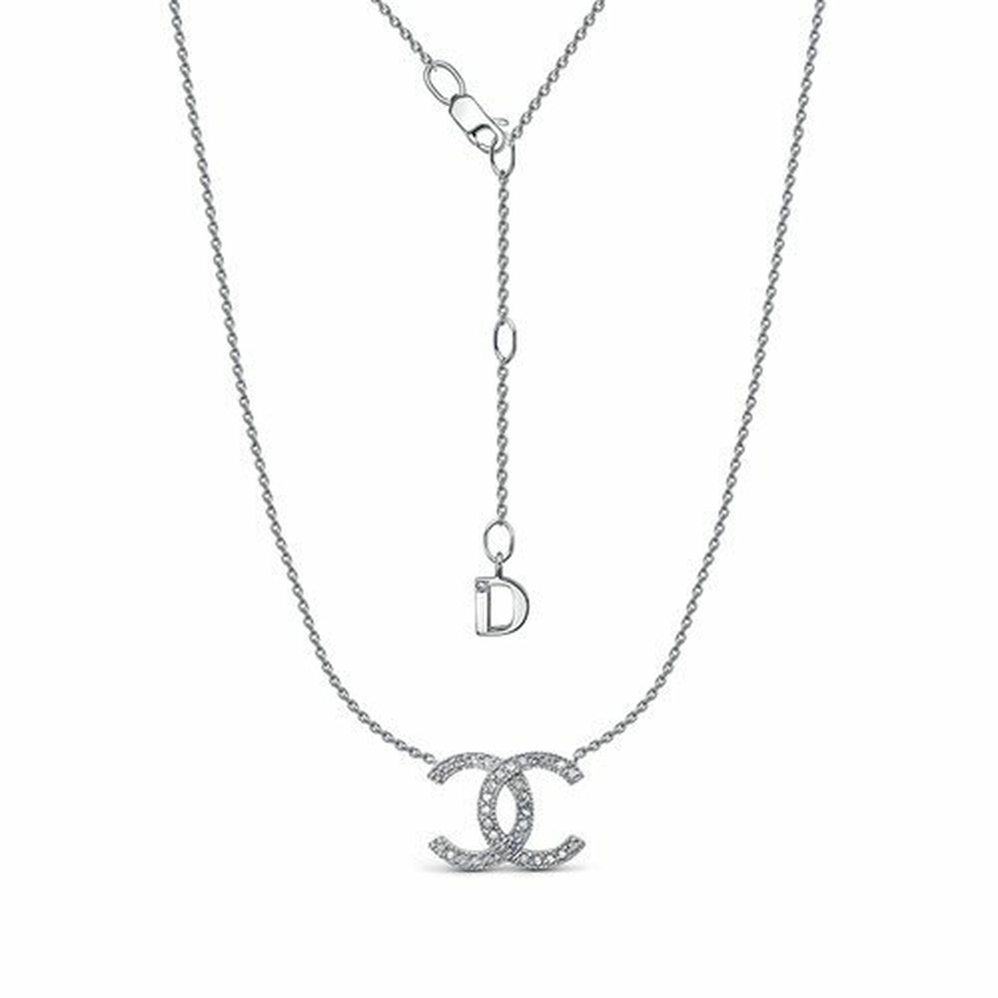 Колье, белое золото, 585 проба, бриллиант