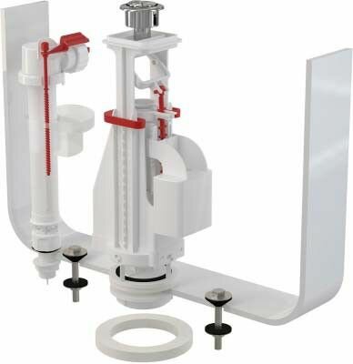 Комплект арматуры нижний1/2" 2-ой кнопкой Пластик (Alca PLAST) /SA08АS-1/2