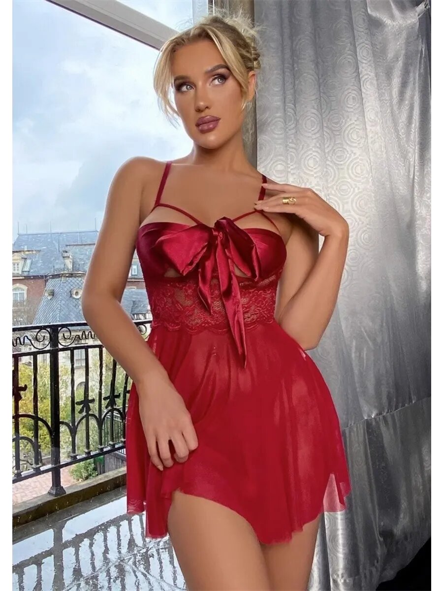 Эротический пеньюар для секса возбуждающий красный