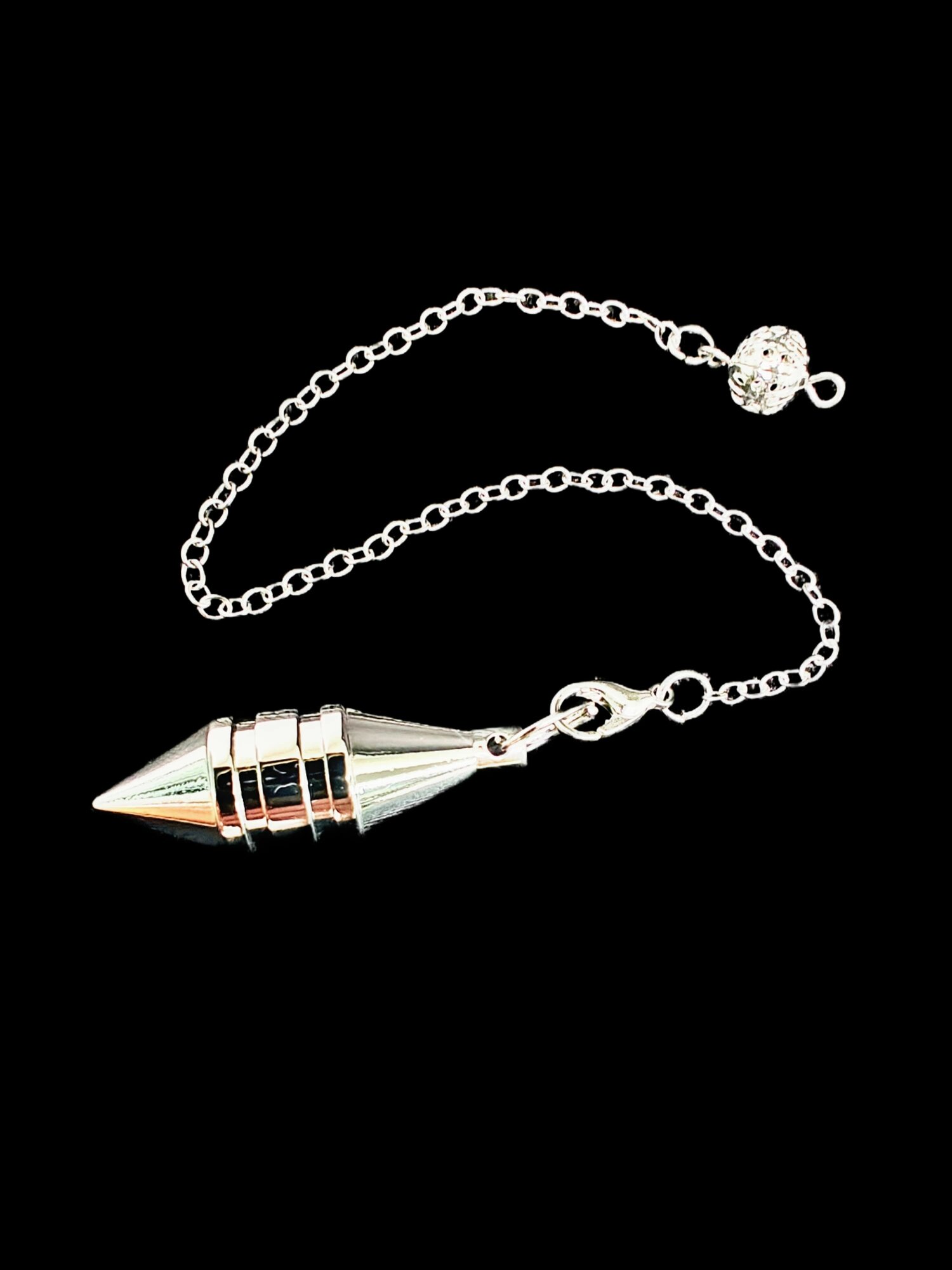 Маятник биолокационный, металл, длина цепочки 18см, серебристый