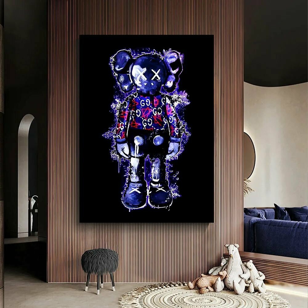 Картина "Kaws", 40x60 см, на подрамнике, на стене, в подарочной упаковке