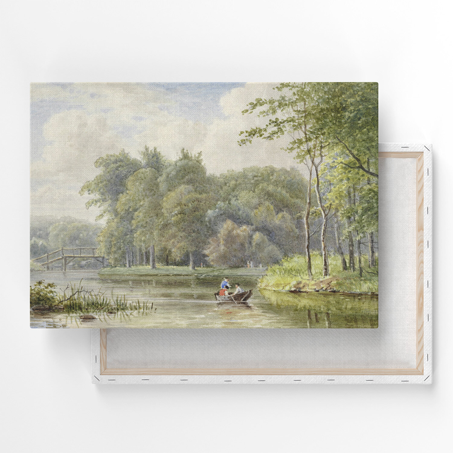 Картина на холсте, репродукция / Якоб ван Ос - Landschap met figuren in een roeibootje / Размер 60 x 80 см
