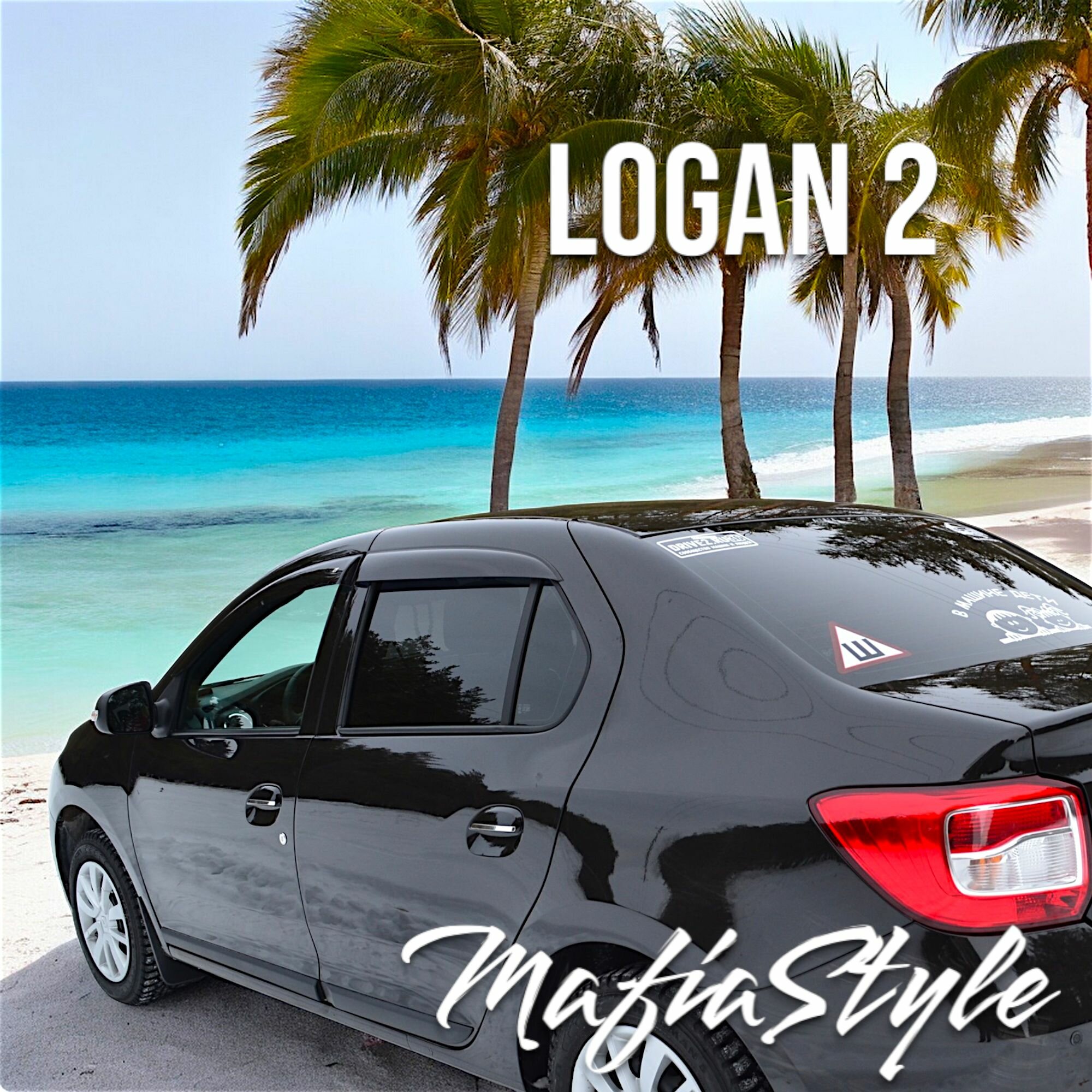 Дефлекторы боковых окон для Renault Logan 2 с 14г. ( Рено Логан 2 ) 2014 2015 2016 2017 2018 2019 2020 2021 2022 2023 2024 / Накладка на двери , ветровики на стекла двери автомобиля