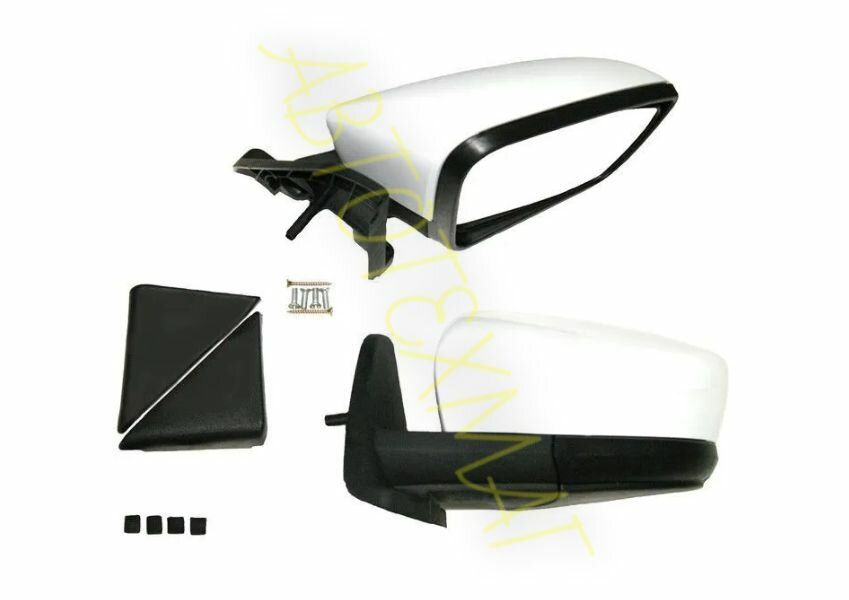 Зеркало боковое ВАЗ 21213, 21214 нива урбан комплект в корпусе Гранта, ручной привод, Белый цвет.