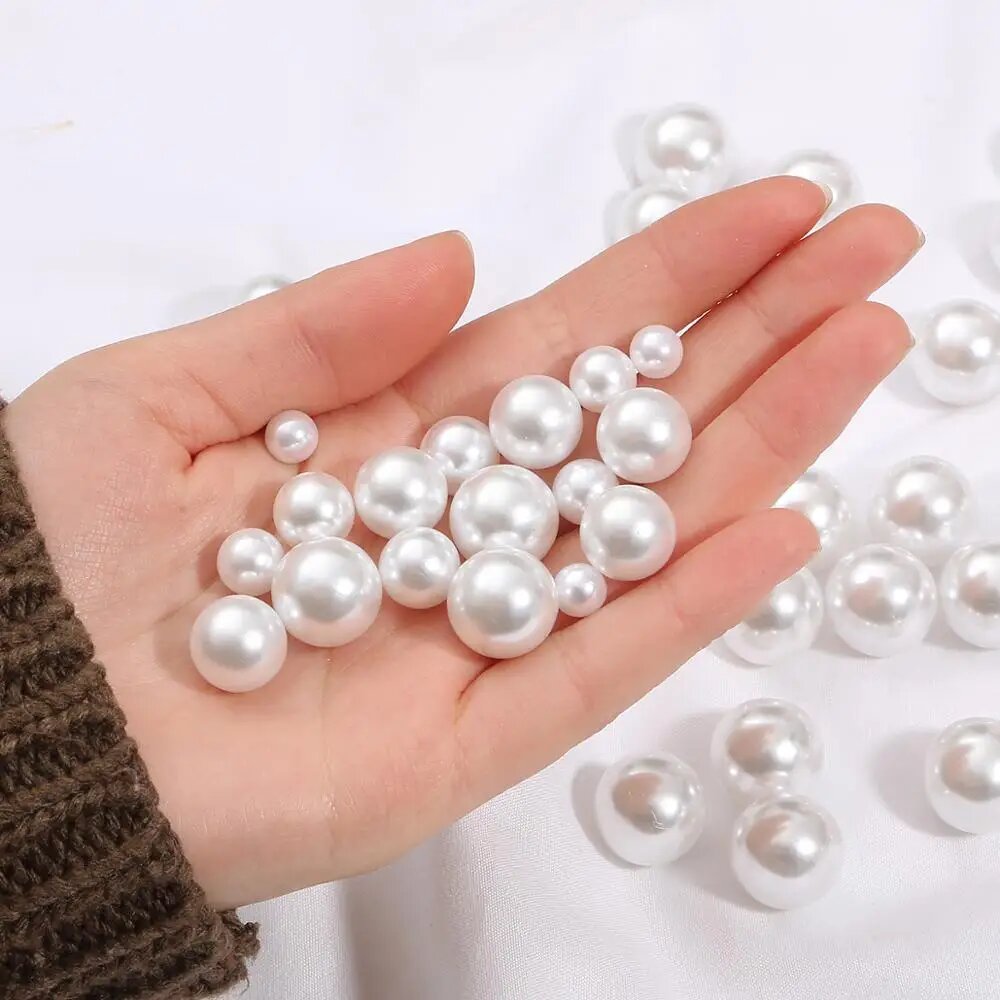 Белые круглые акриловые бусины Hua Ming Ce 1000 шт 5mm 300Pcs, White