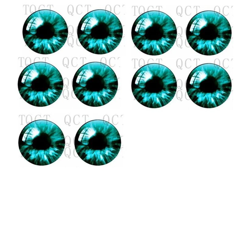 Стеклянные глаза для кукол 6/8/10/12 мм, набор из 20 пар Бирюзовый, 8, 10mm