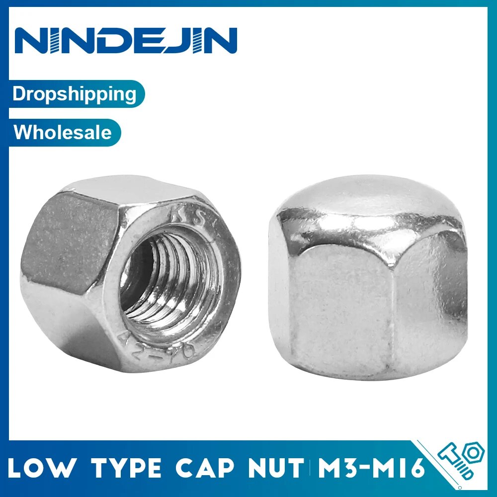 NINDEJIN Гайки шестигранные нержавеющая сталь M3-M16 M4 20pcs