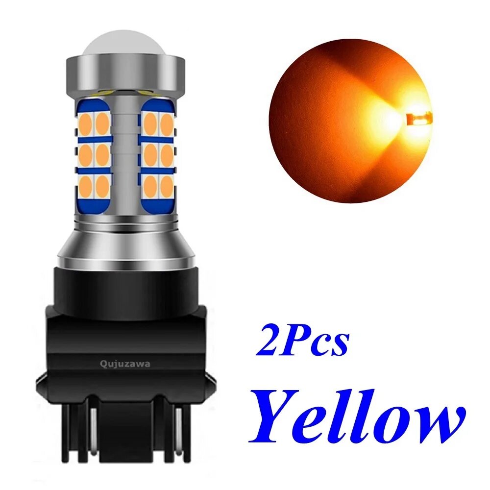 2 шт, супер яркие лампы T25 3157 3156 P27/7W P27W 3030 Желтый