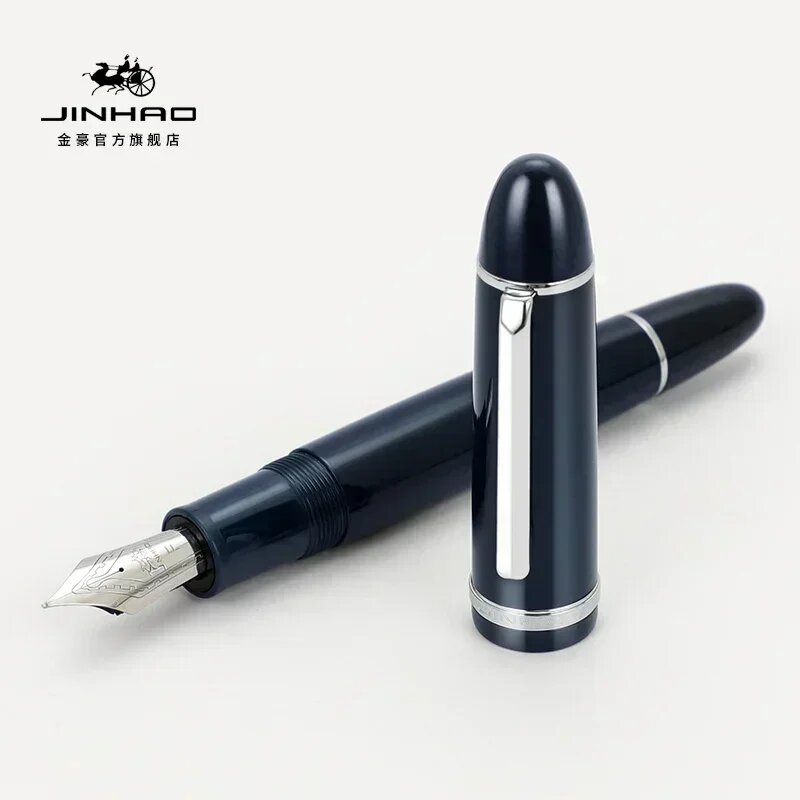 JinHao X159 акриловая перьевая ручка Темно-синий, F (0.5mm), X159 Silver-Blue