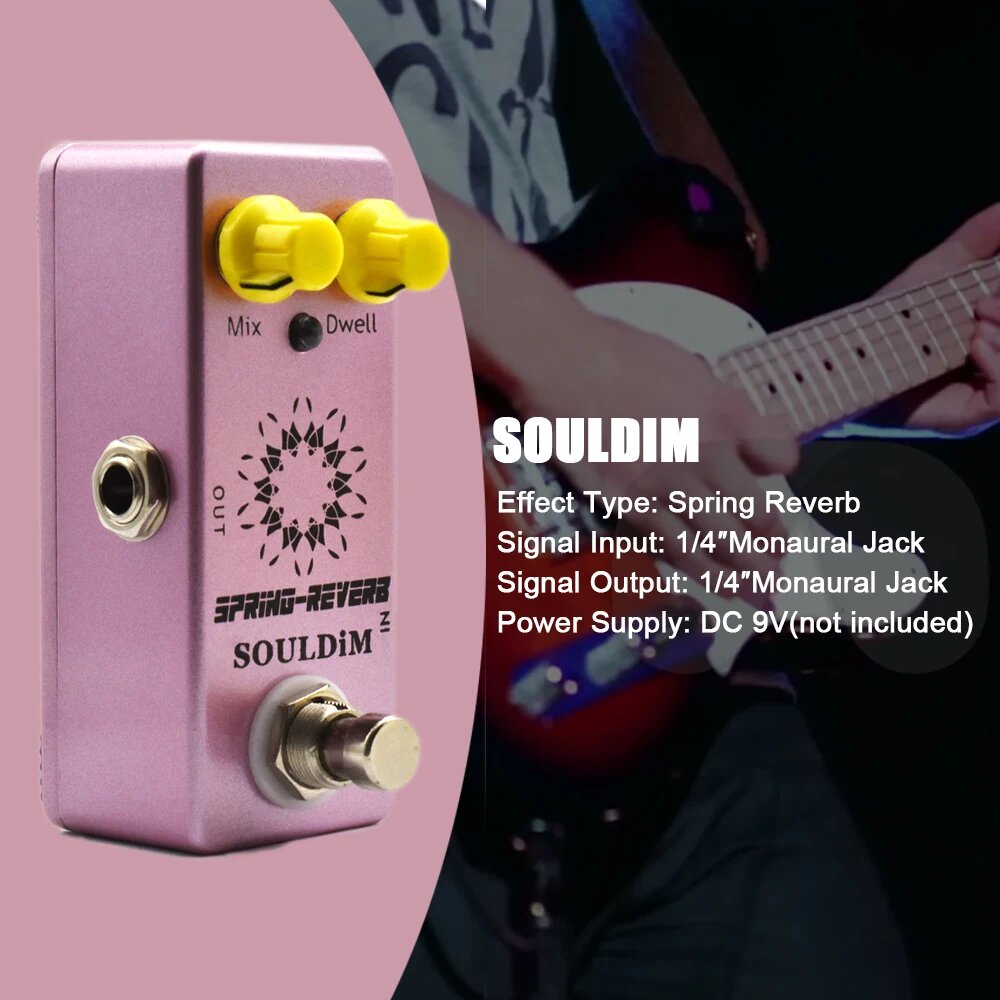SoulDiM Spring Reverb розовый, педаль эффектов
